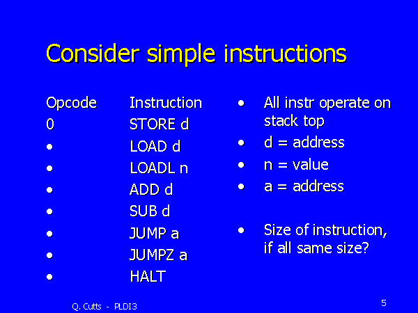 Consider simple instructions