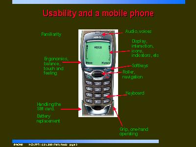 Usability and a mobile phone